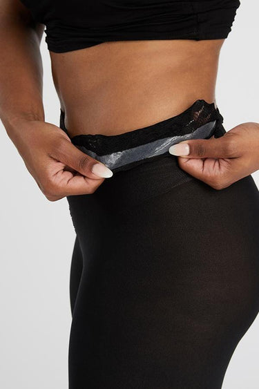 Footless Tights in Black Opaque | Comfortable Luxe Waistband | Hipstik ...